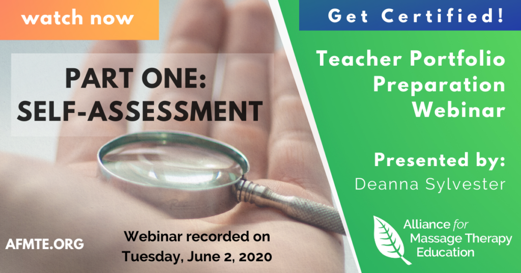 CMBE Teacher Portfolio Preparation Webinar Part 1 Self Assessment