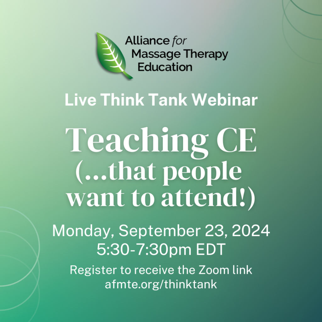 Webinars and Continuing Education Classes | Alliance for Massage ...